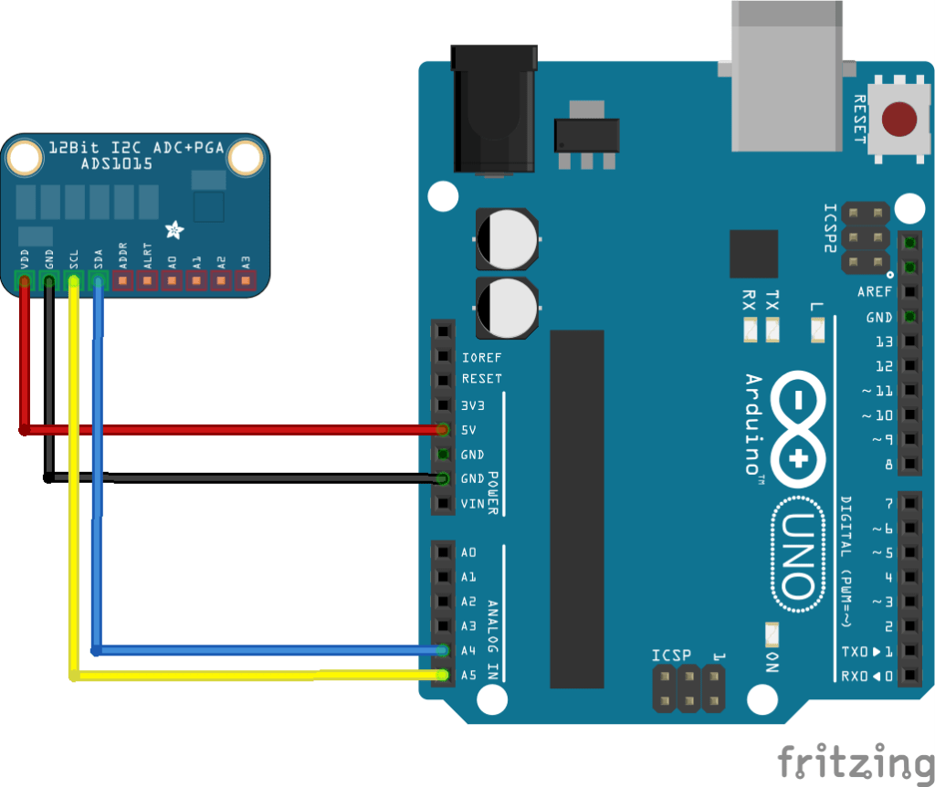 Arduino and ADS1015 12 bit adc
