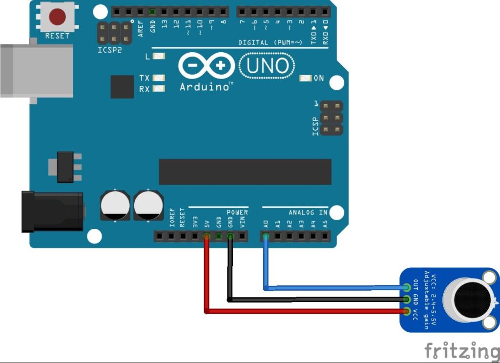 Arduino and MAX4466 electret module example