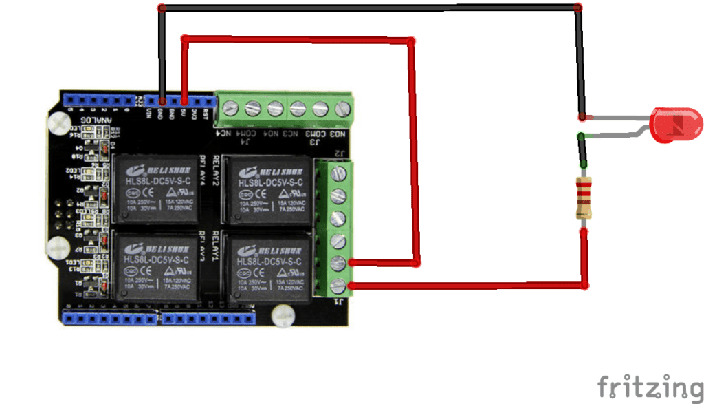 Basic Arduino relay shield example